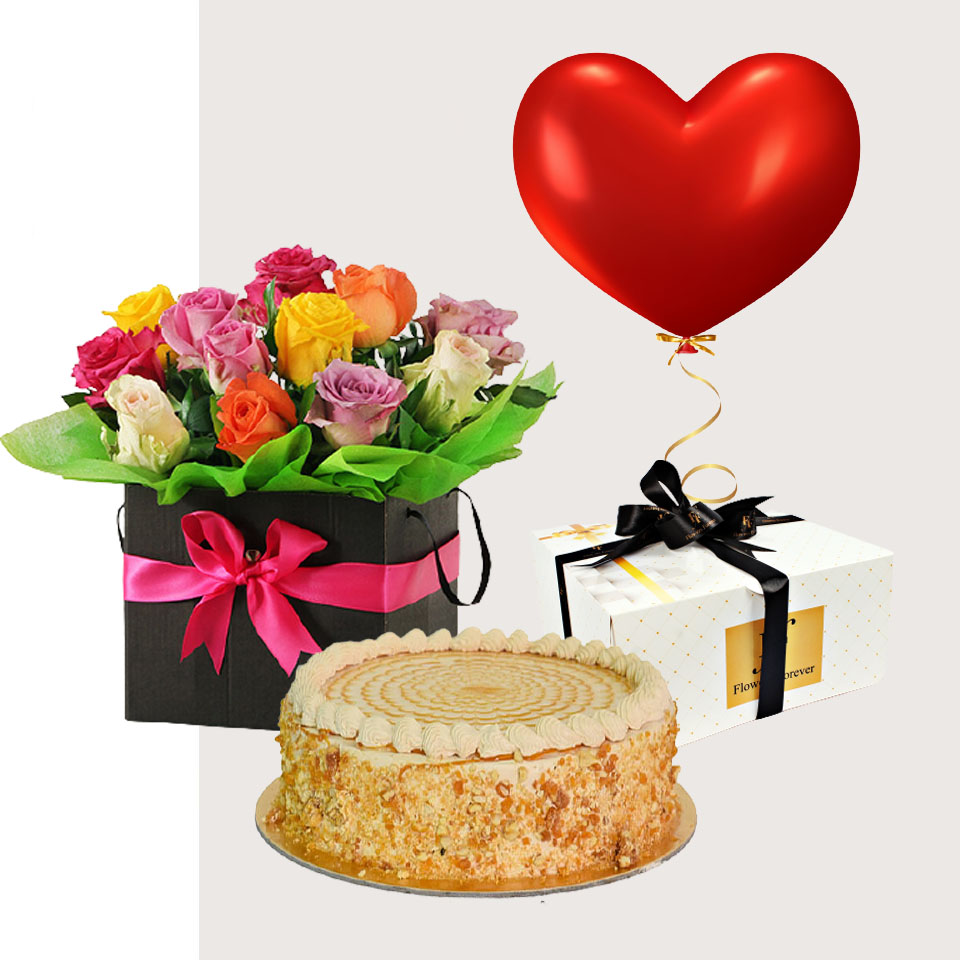 Petit Rainbow with Butterscotch cake combo – 600Flora