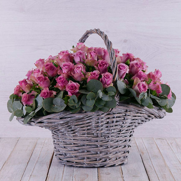 Purple Rose Basket – 600Flora